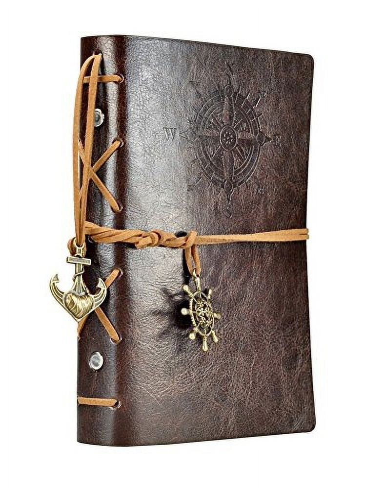 5.7Inches x4.5Inches Vintage Retro Leather Cover Notebook Journal Blank ...