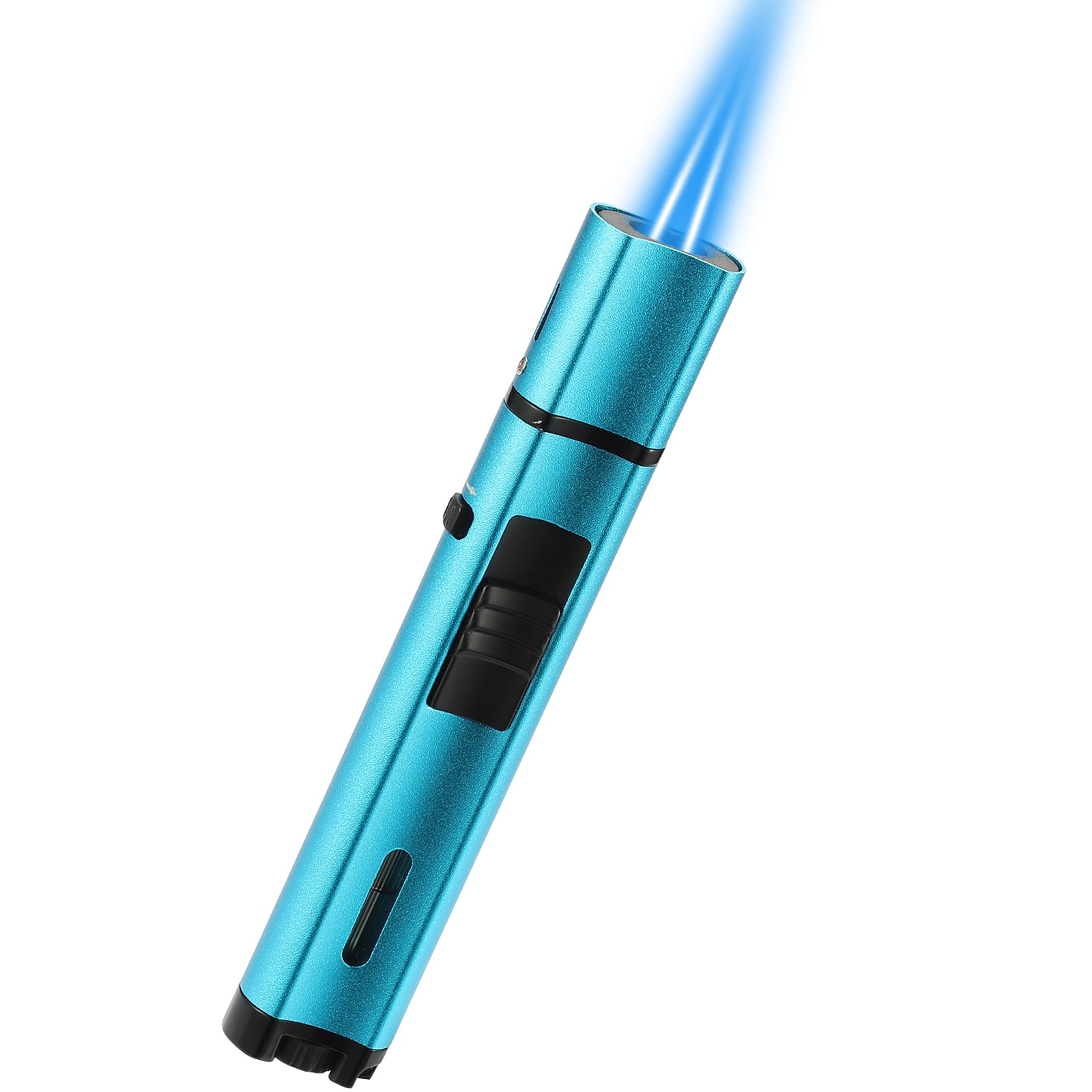 5.7in Double Jet Flame Butane Torch Lighter with Flame Locking & Safety ...