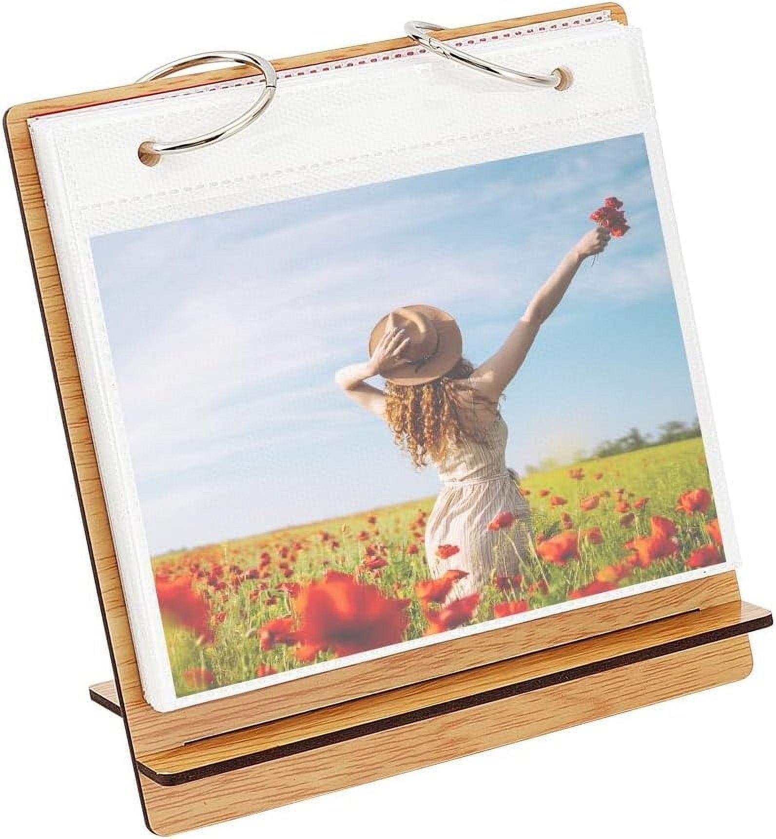 5.7x6 inch Photo Desk Album Wood Photo Frames Wooden Flip Photo Album ...