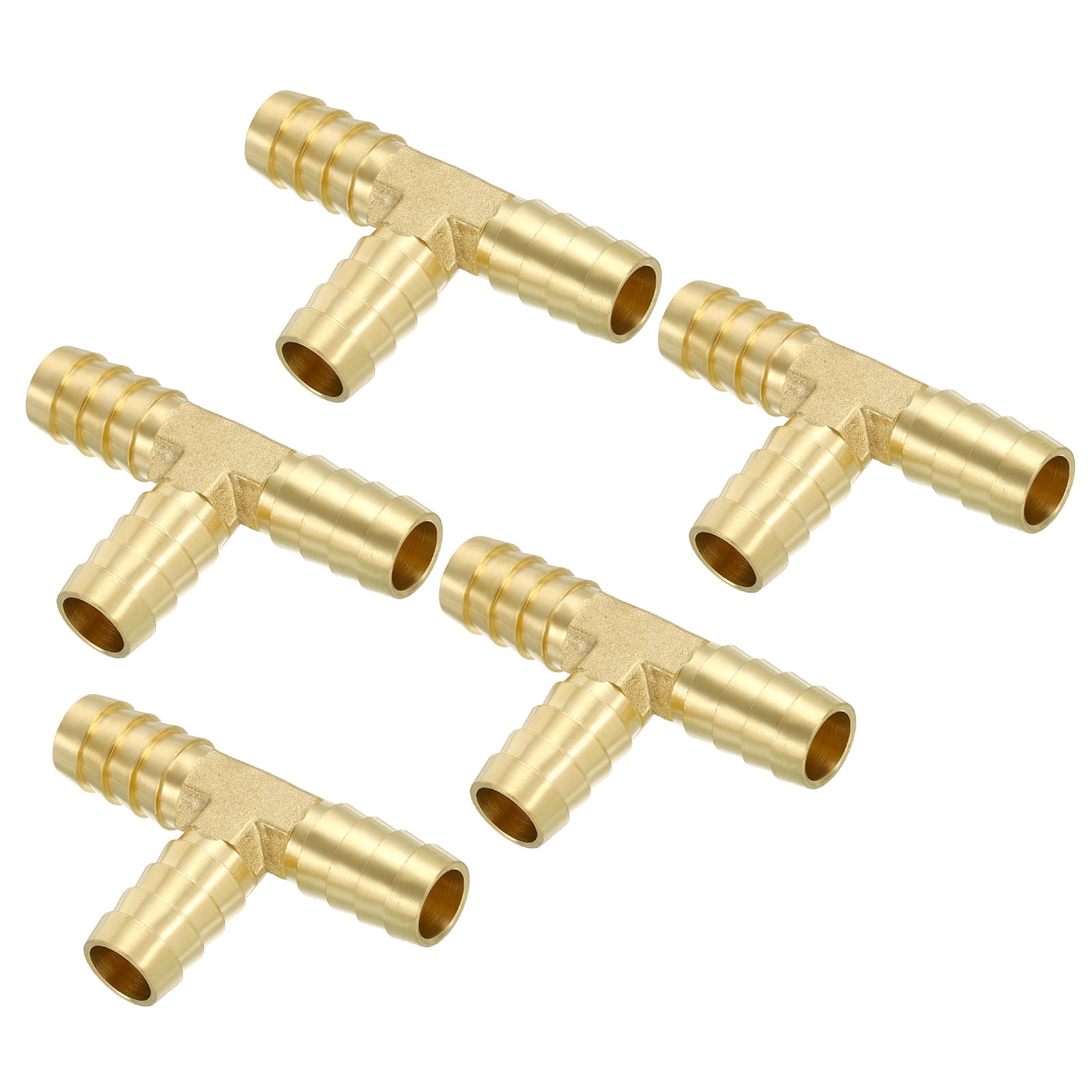 5/8" Barb Tee Fitting, 3 Way Union T Brass Hose Barbed Fittings ...