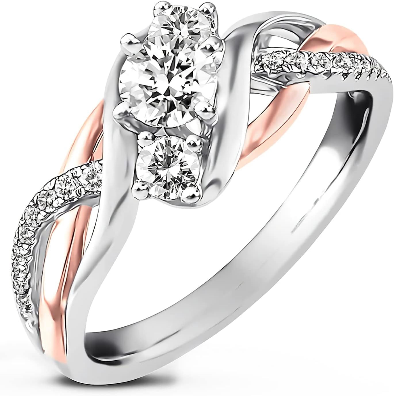 5/8 Carat (ctw) 3 Stone Moissanite engagement rings for women Platinum ...