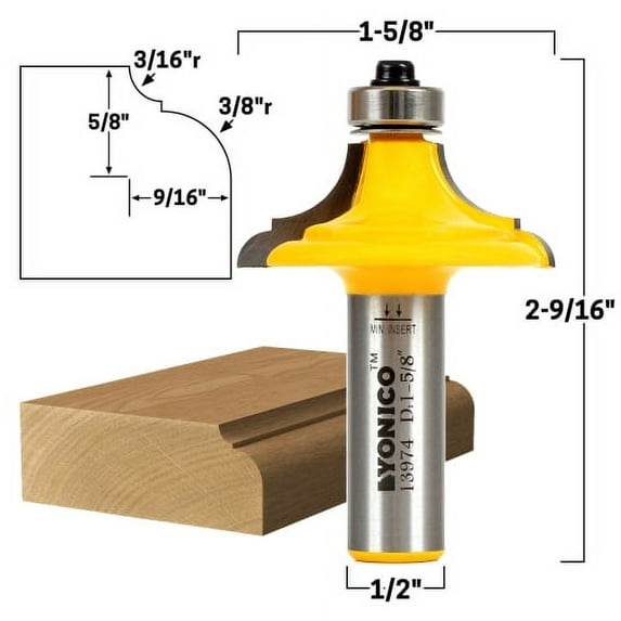 5/8" Classical Ogee Edge Forming Router Bit - 1/2" Shank - Yonico 13974 ...