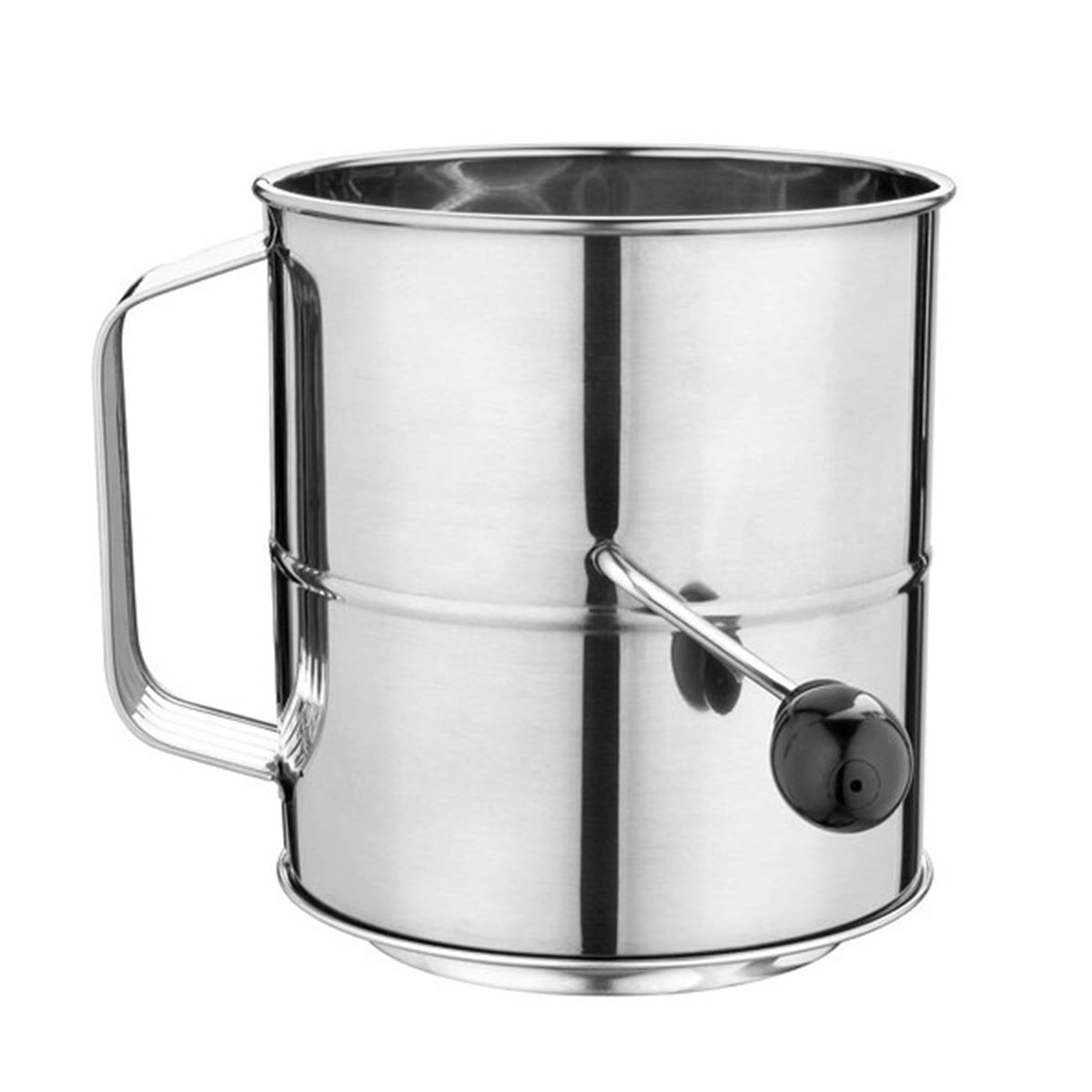 5 8 Cup Stainlees Steel Flour Sifter with Rotary Hand Crank Baking ...