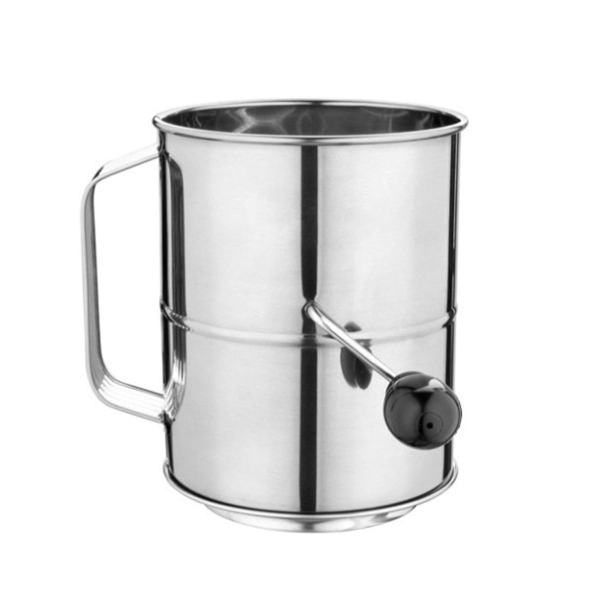 5 8 Cup Stainlees Steel Flour Sifter with Rotary Hand Crank Baking ...