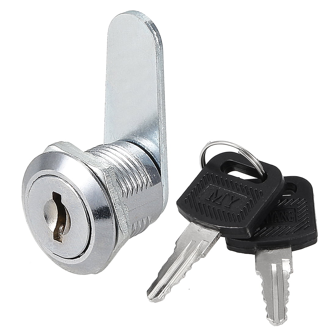 5/8" Cylinder Length Zinc Alloy Chrome Plated Cam Lock w Key, Keyed ...