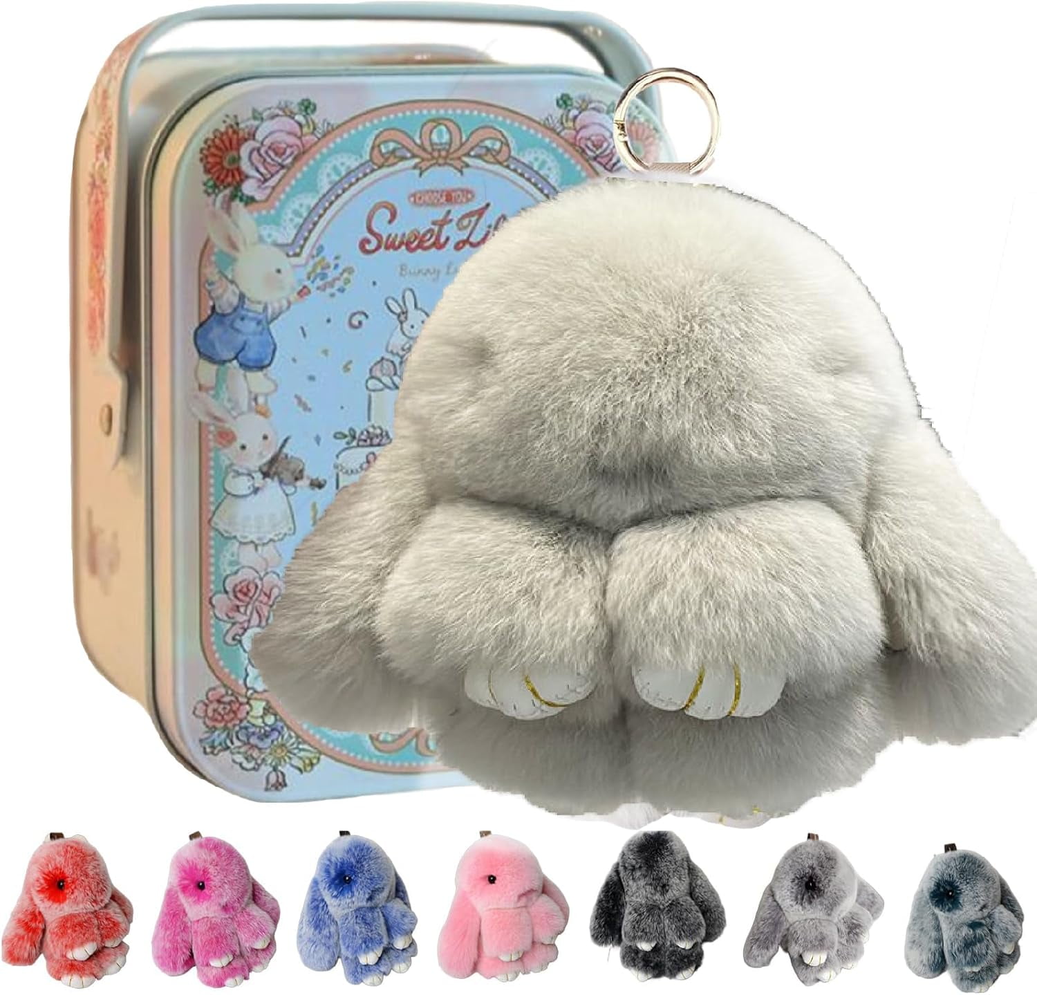 5.8" Handmade Plush Bunny Keychain – Soft Rabbit Charm in 20 Colors ...