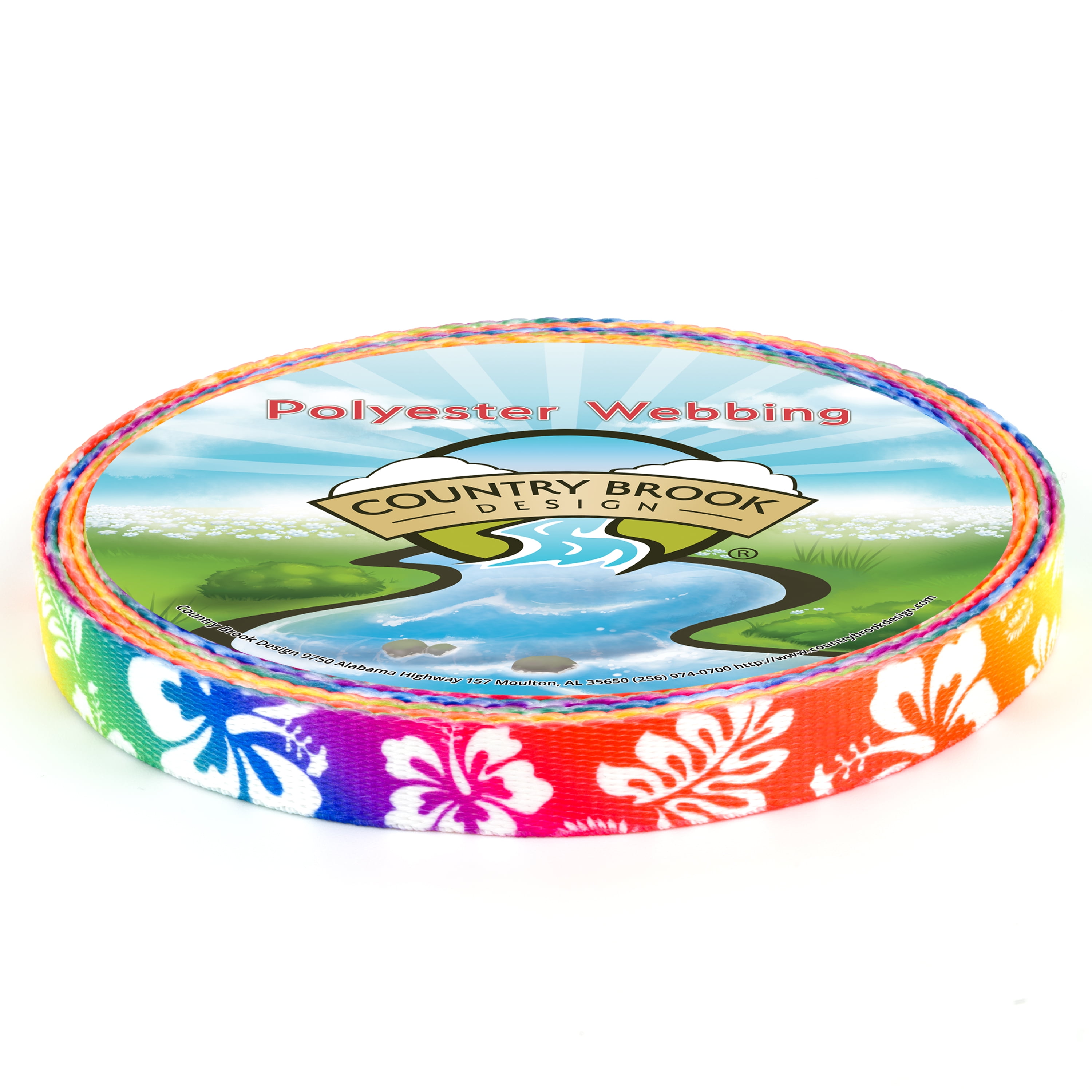 Country Brook Design® 5/8 Inch Hawaiian Rainbow Polyester Webbing, 10 ...