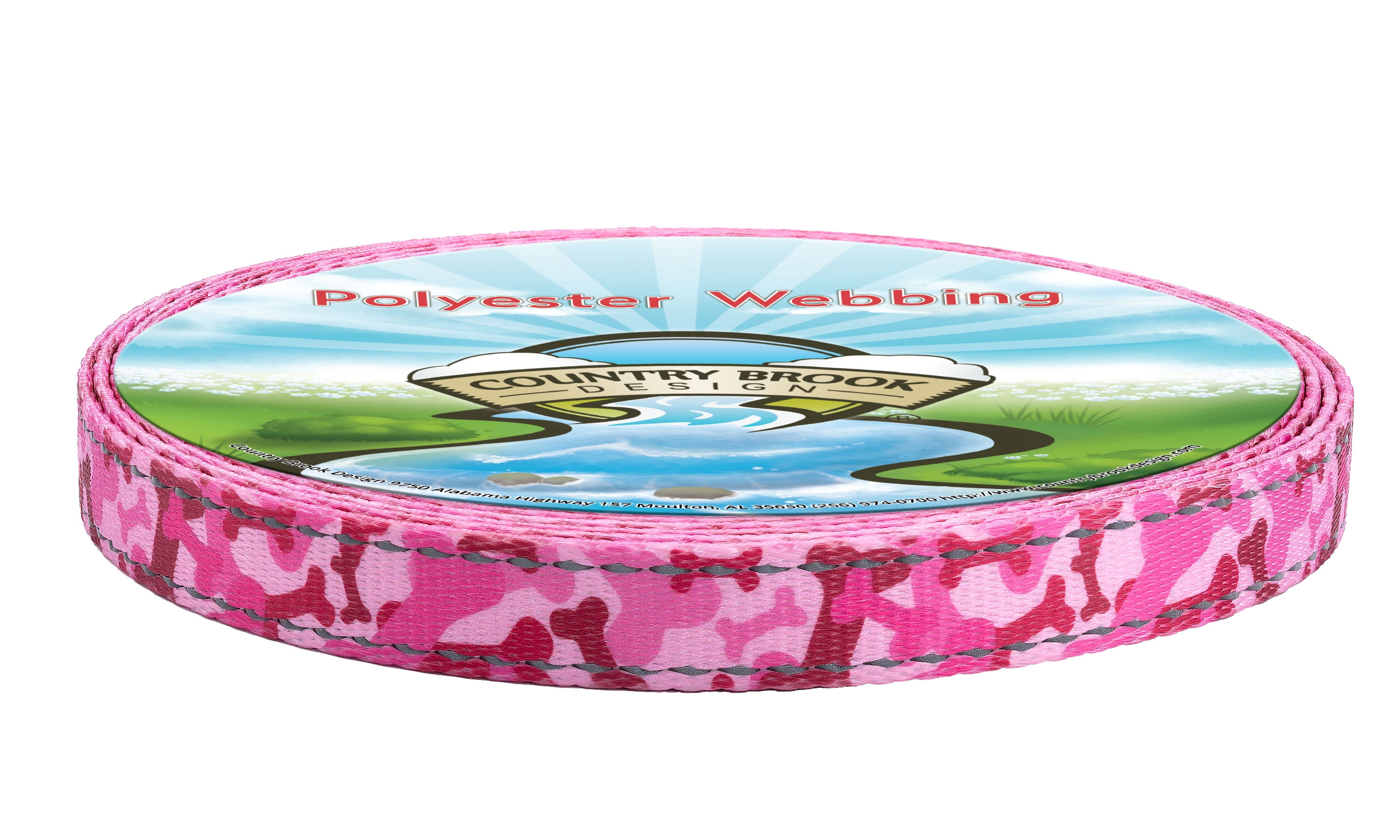 Country Brook Design® 5/8 Inch Pink Bone Camo Reflective Polyester ...