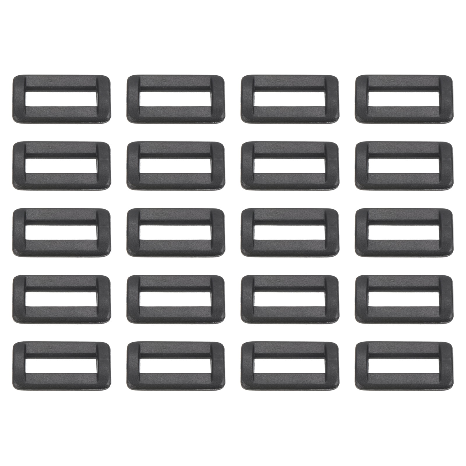 5/8 Inch Rectangle Buckle Plastic Webbing Strap Fastener, Black, 100 ...