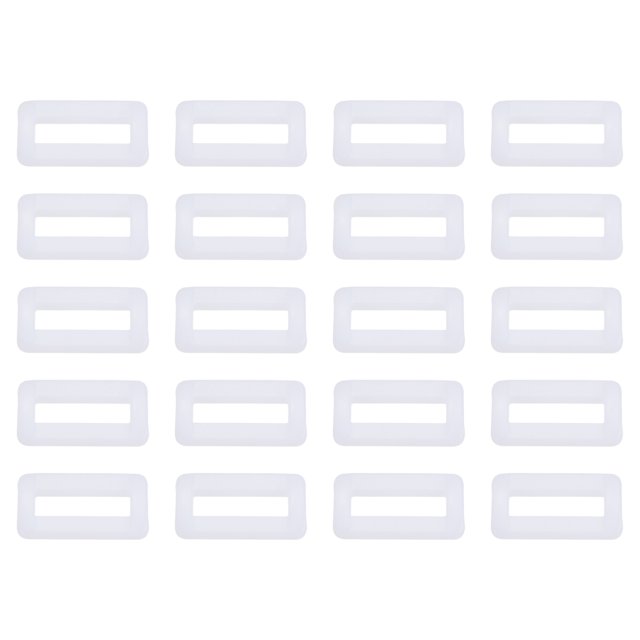 5/8 Inch Rectangle Buckle Plastic Webbing Strap Fastener, Bright White ...