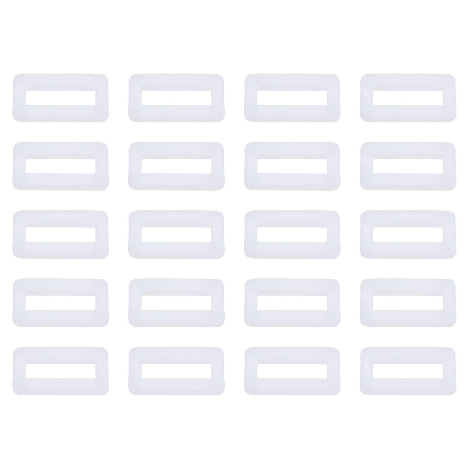 5/8 Inch Rectangle Buckle Plastic Webbing Strap Fastener, Bright White ...