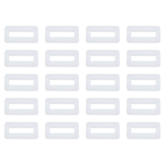 5/8 Inch Rectangle Buckle Plastic Webbing Strap Fastener, Bright White ...