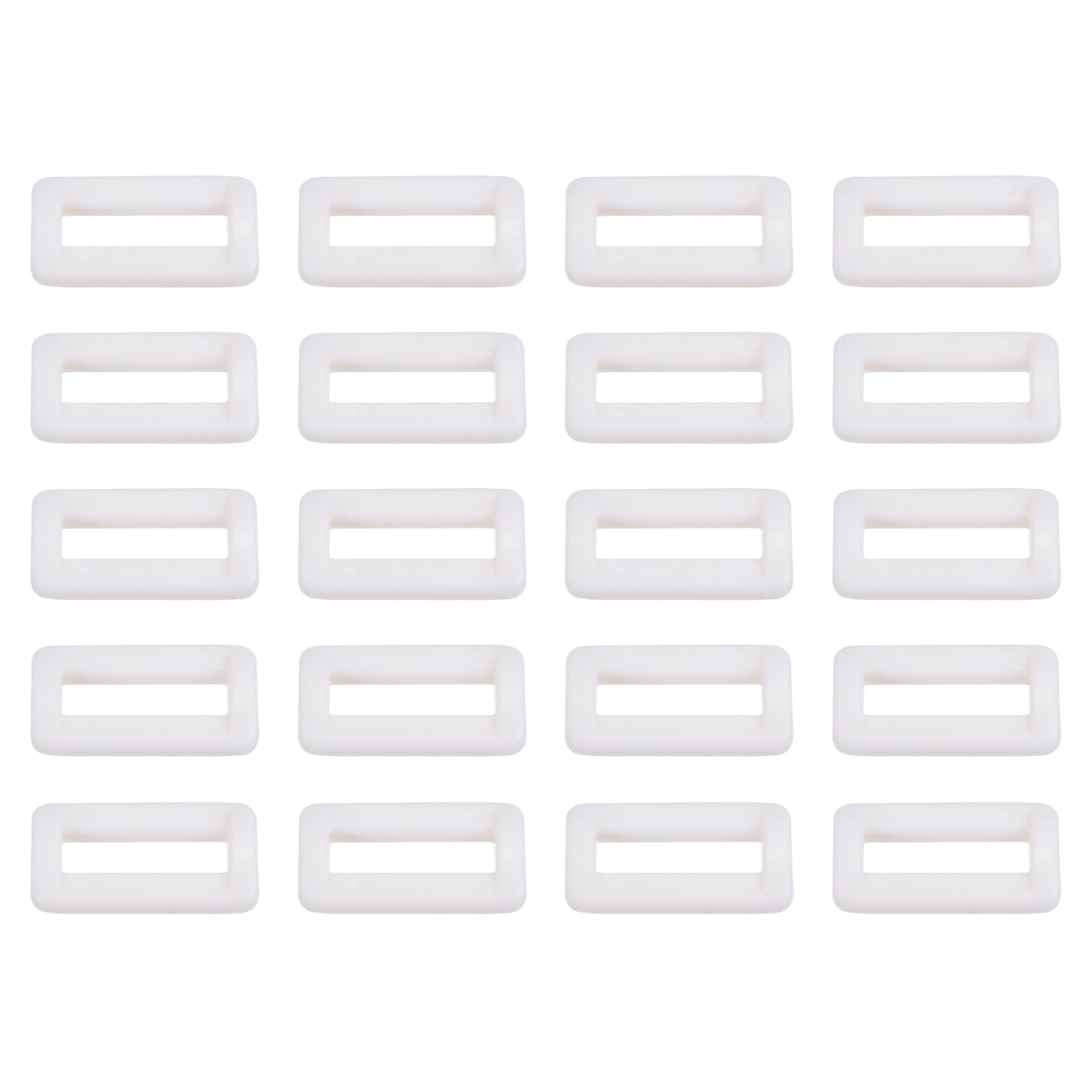 5/8 Inch Rectangle Buckle Plastic Webbing Strap Fastener, White, 100 ...