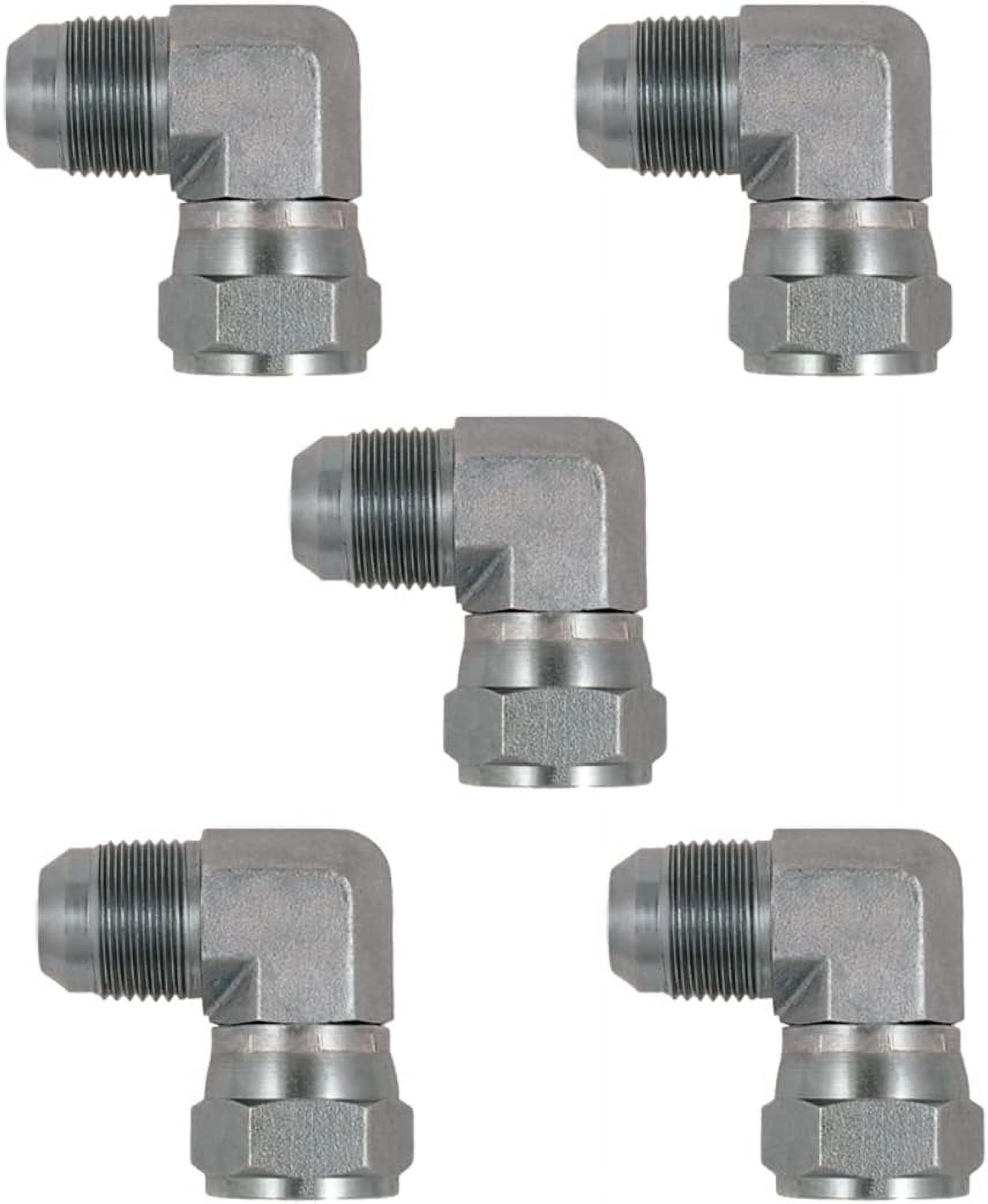 5/8" JIC Male x 1/2" JIC Female 90 Degree Swivel Nut Elbow/Joint Hydraulic Corner Fitting (5 ...