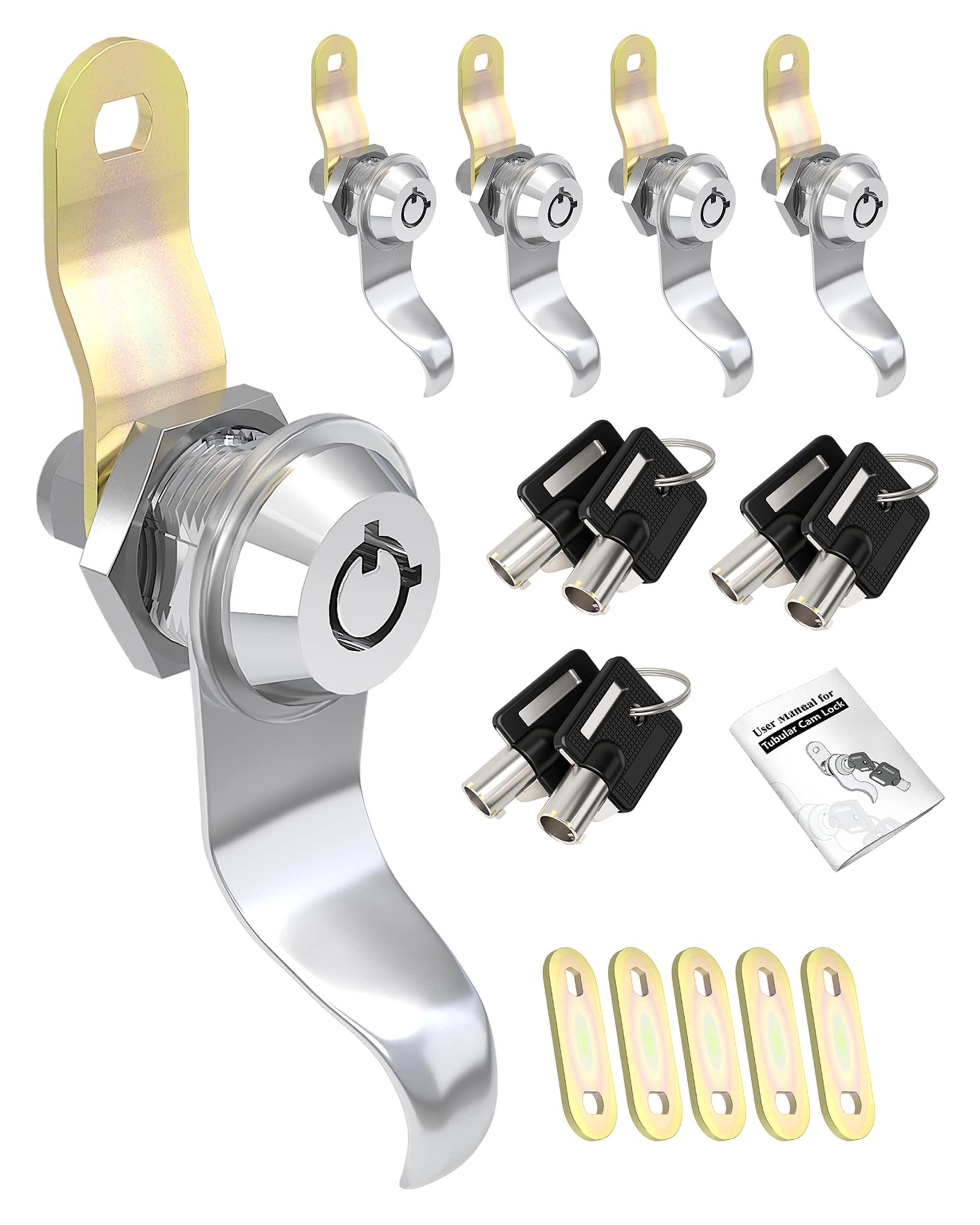 5/8" Pack of 5 Locks & 6 Key Alike Hardware Locks for RV Storage Camper ...