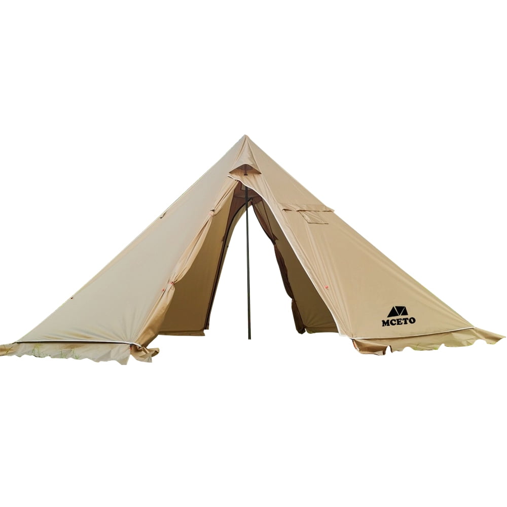 5-8 People Tipi Hot Tent with Stove Jack Camping Pyramid Teepee Tent ...
