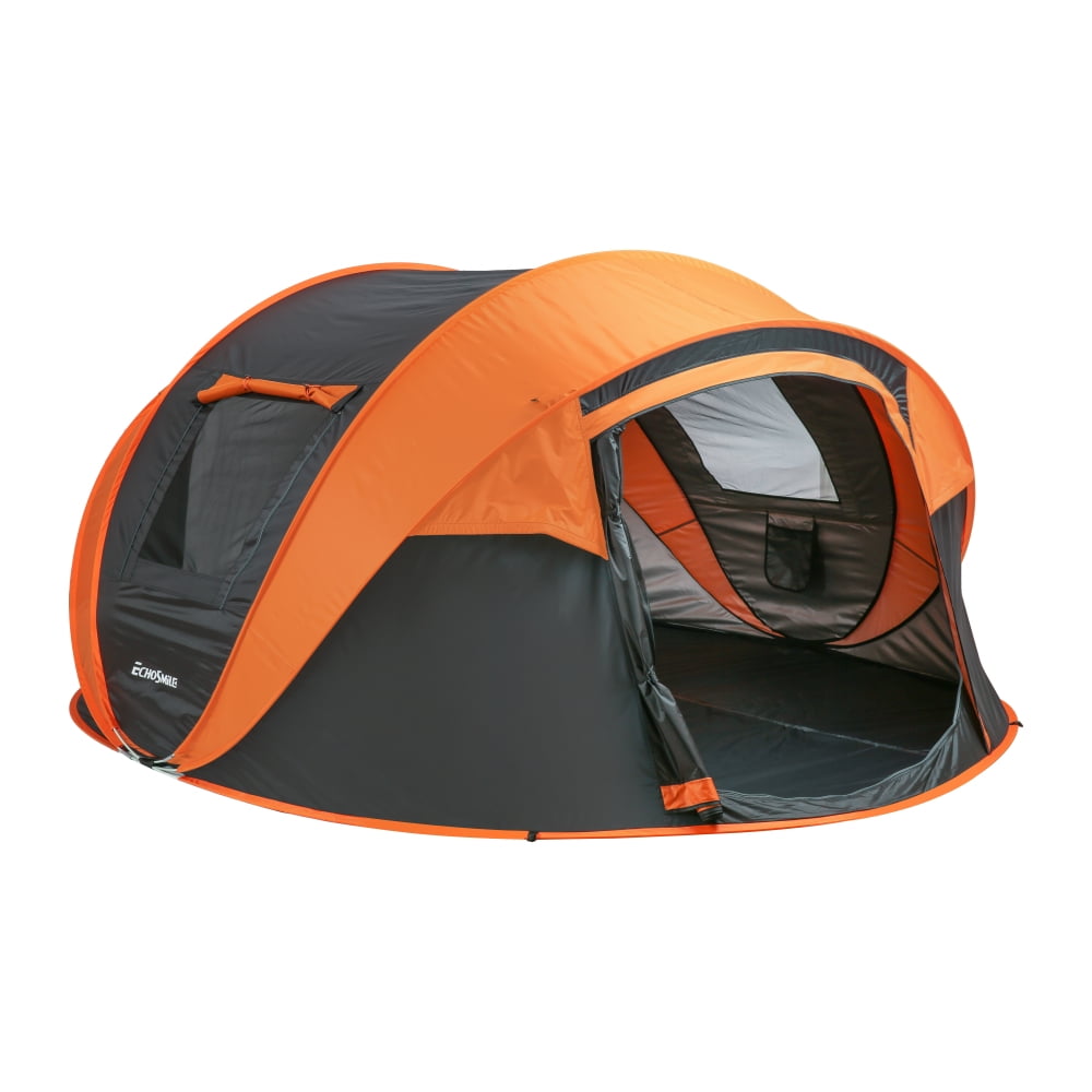 5-8 Person Black & Orange Pop-Up Camping Boat Tent: Quick Setup for ...