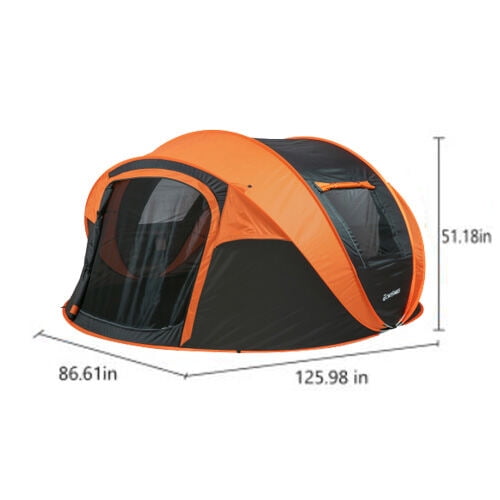 5-8 Person White & Rose Gold Pop Up Camping Tent with Instant Setup ...