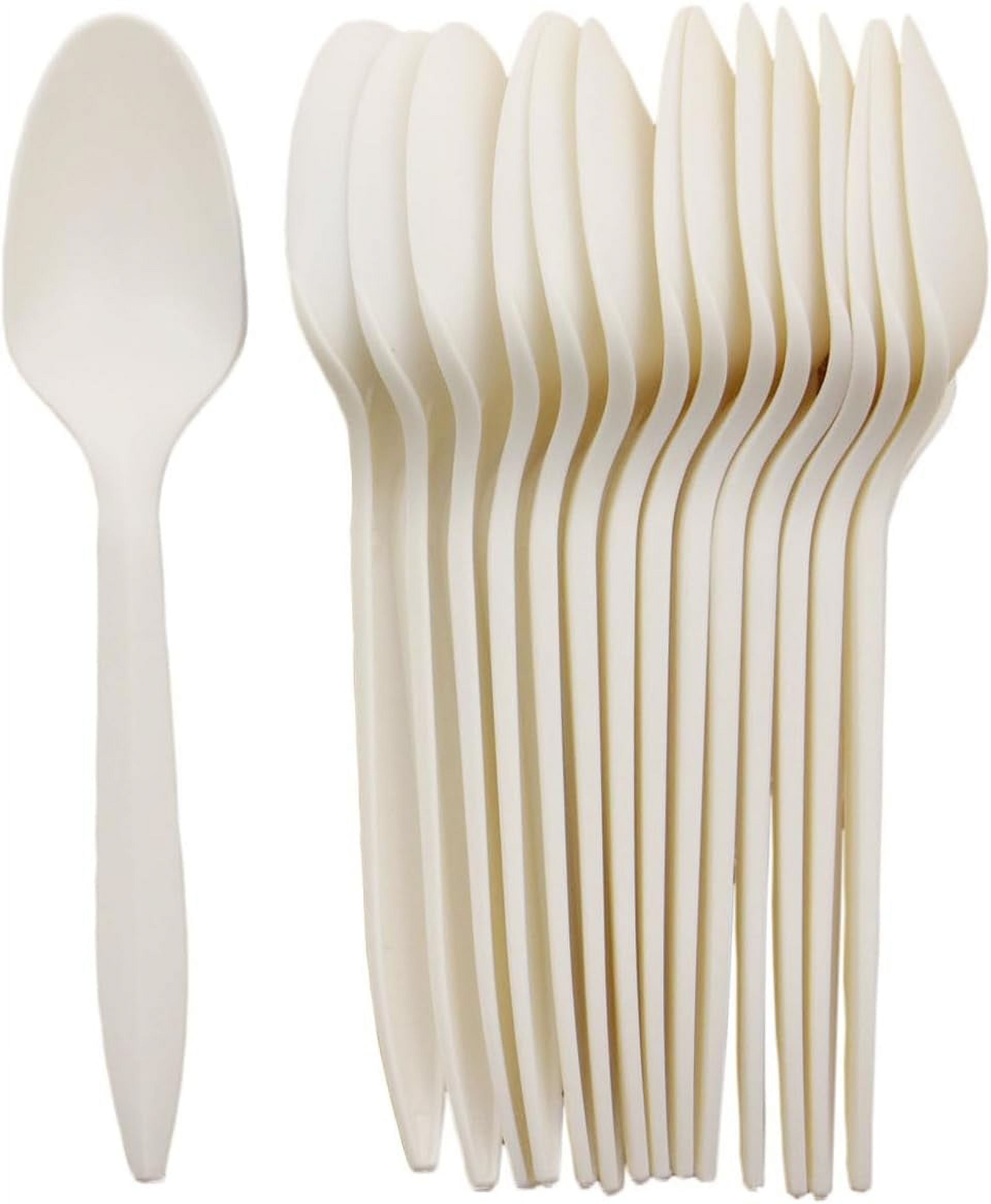 5.8" Plant Starch Disposable Cutlery Spoons,1000 Count Cornstarch Bio ...