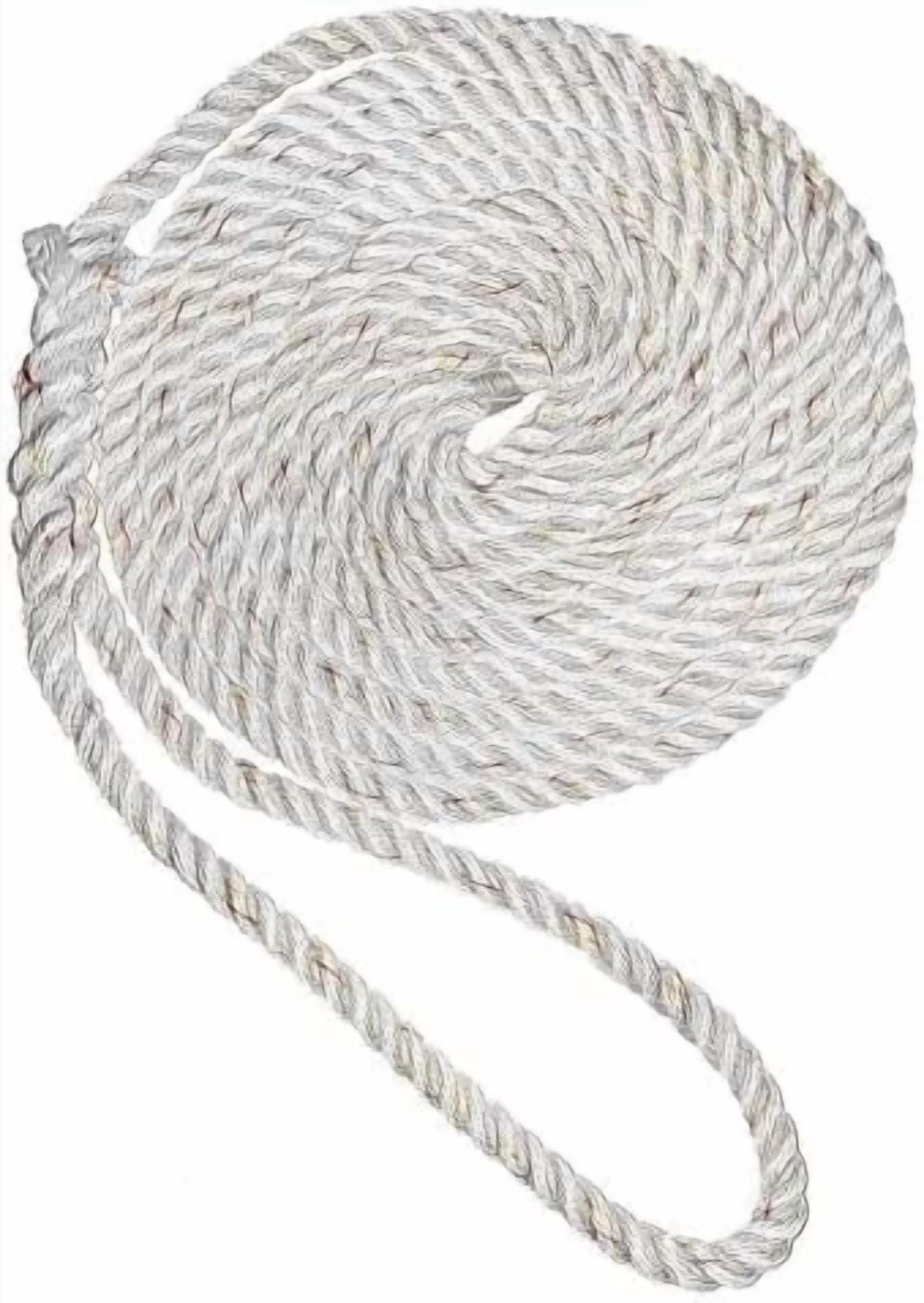 5/8" Premium 3-Strand Dock Line - White w/Tracer - 25' - Walmart.com