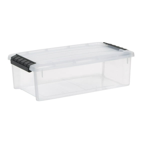 5.8 Qt Storage Bins with Lids, Stackable Plastic Containers - Large ...