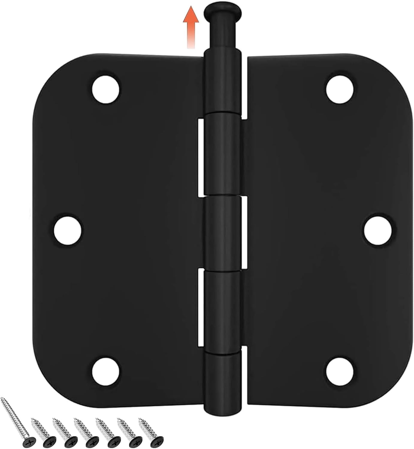 5/8 Radius Exterior Door Hinges, 3 Pack Rounded Door Hinges, 3.5 x 3.5 ...