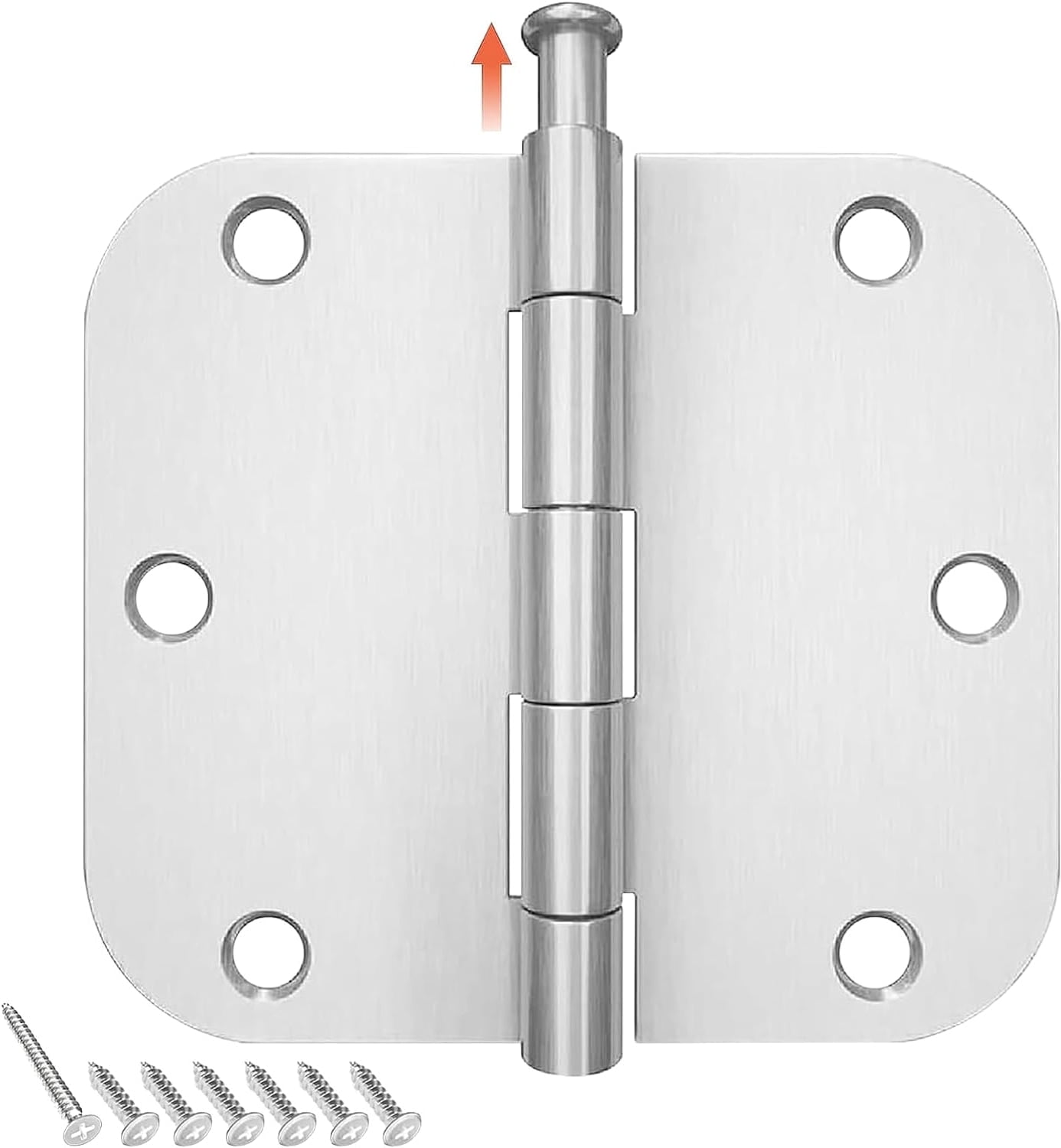 5/8 Radius Exterior Door Hinges, 48 Pack Rounded Door Hinges, 3.5 x 3.5 ...