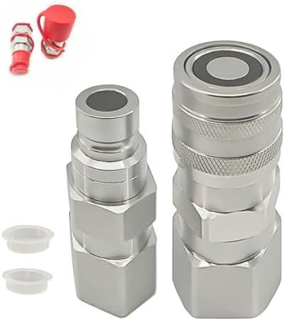 5/8" SAE - Flat Face Hydraulic Quick Connect Coupler Set for Skid Steer ...