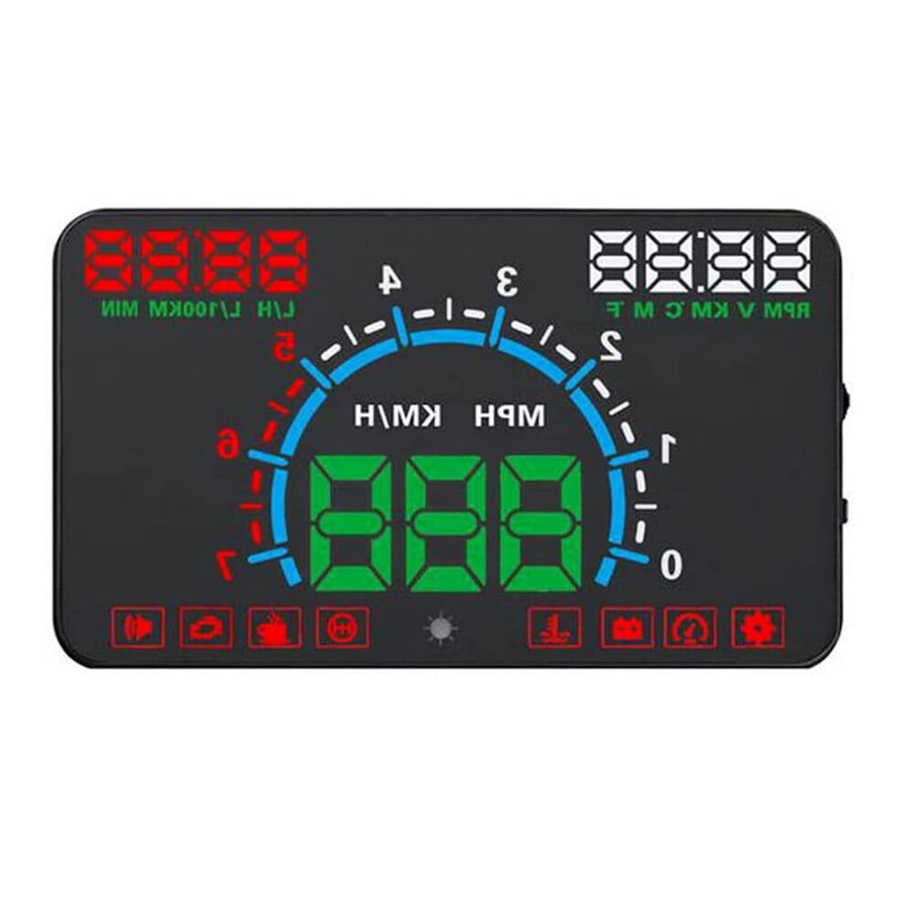 5.8" Screen E350 OBD2 HUD Head Up Display Easy Plug And Play Overspeed Alarm Fuel Consumption ...