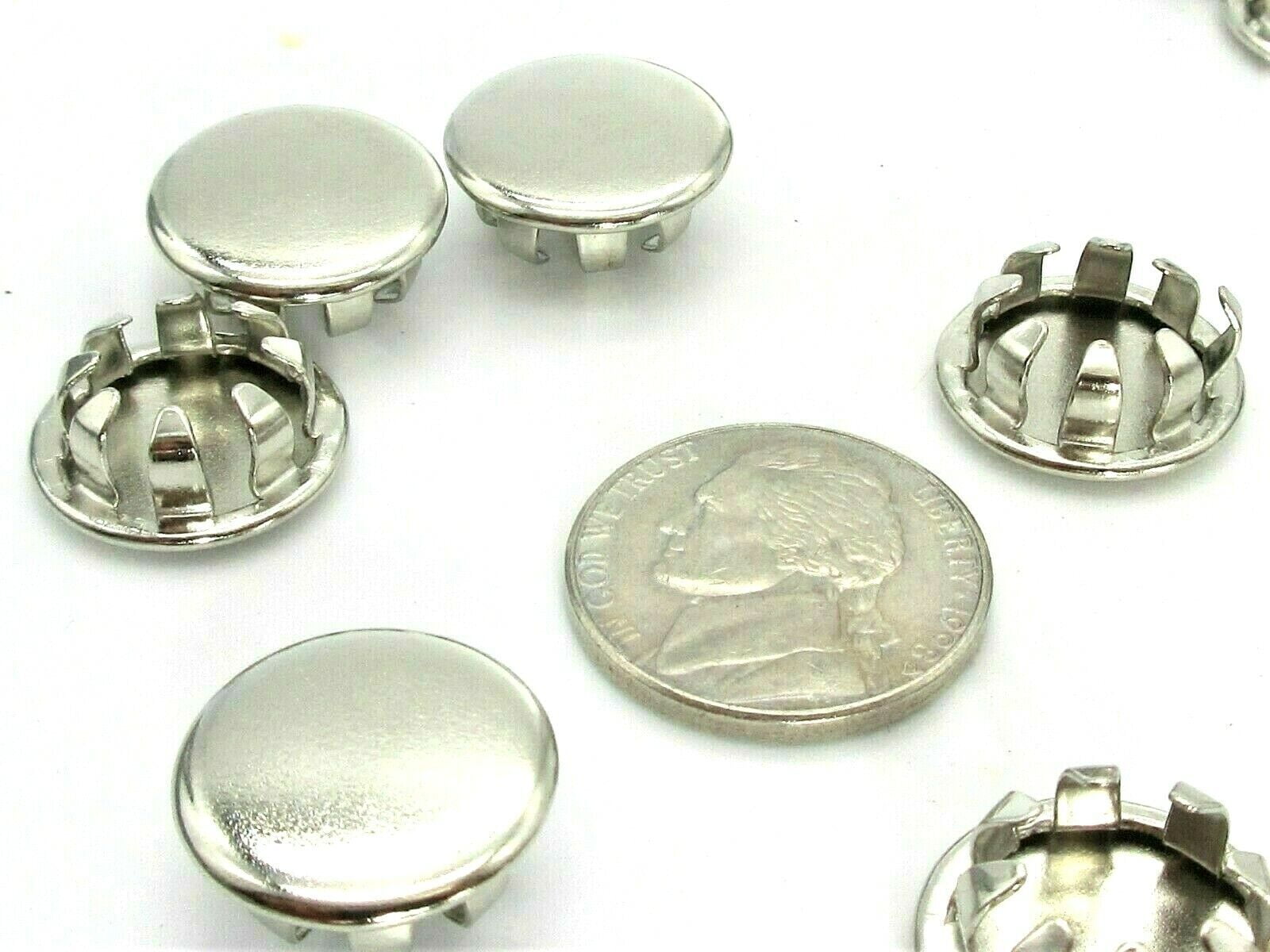 5/8" Steel Panel Hole Plugs Snap in Nickel Plated Bright Silver Finish ...