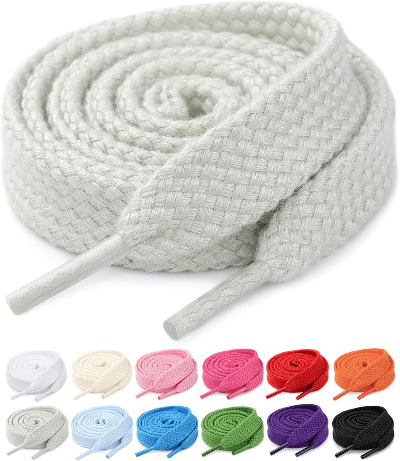 5/8" Wide Fat Thick Shoe Laces for Sneakers 2 Pairs Big Flat Shoelaces ...