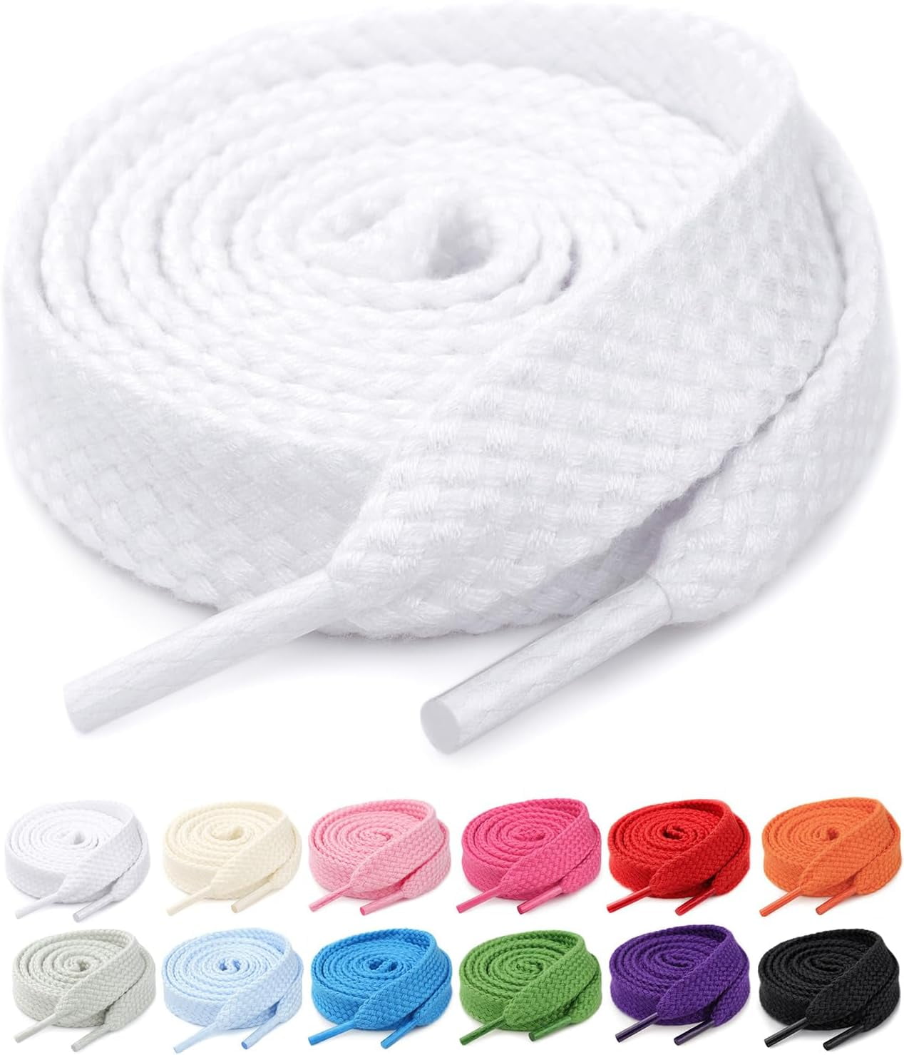 5/8" Wide Fat Thick Shoe Laces for Sneakers 2 Pairs Big Flat Shoelaces ...