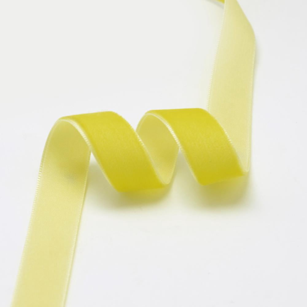 5/8 inch Single Face Velvet Ribbon Yellow 5/8 inch(15.9mm) 25yards/roll ...