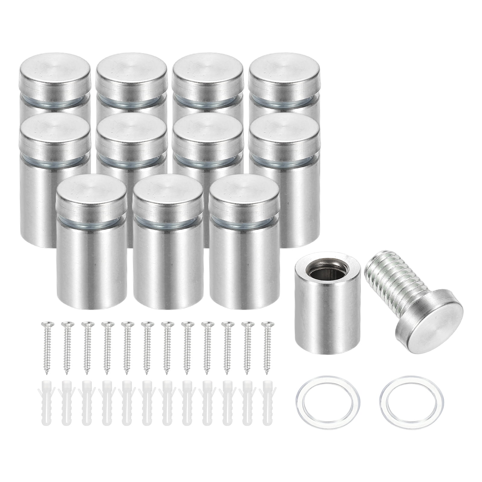 5/8" x 1" Standoff Screws, 12 Pack Stainless Steel Wall Mount Sign ...