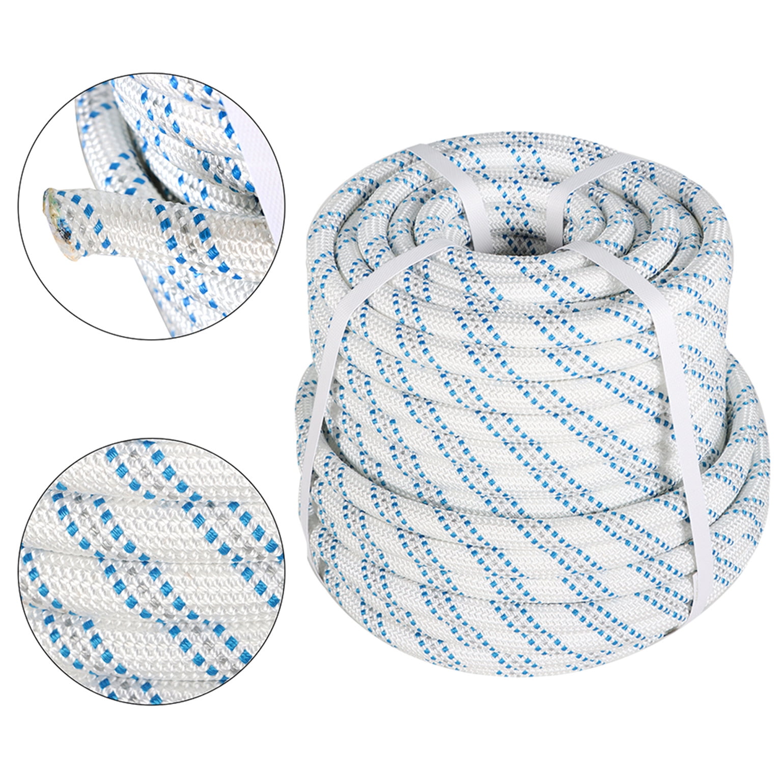 5/8" x 150 FT Double Braid Polyester Arborist Bull Rope Tree Riggging ...