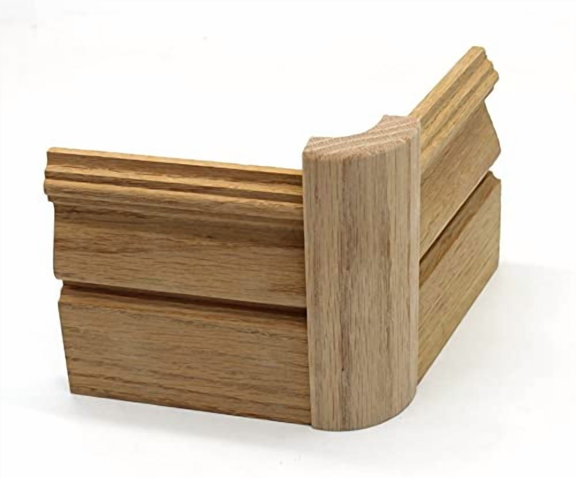5/8" x 2" x 6" Red Oak Outside Radius Corner Base Block, Trim Molding ...