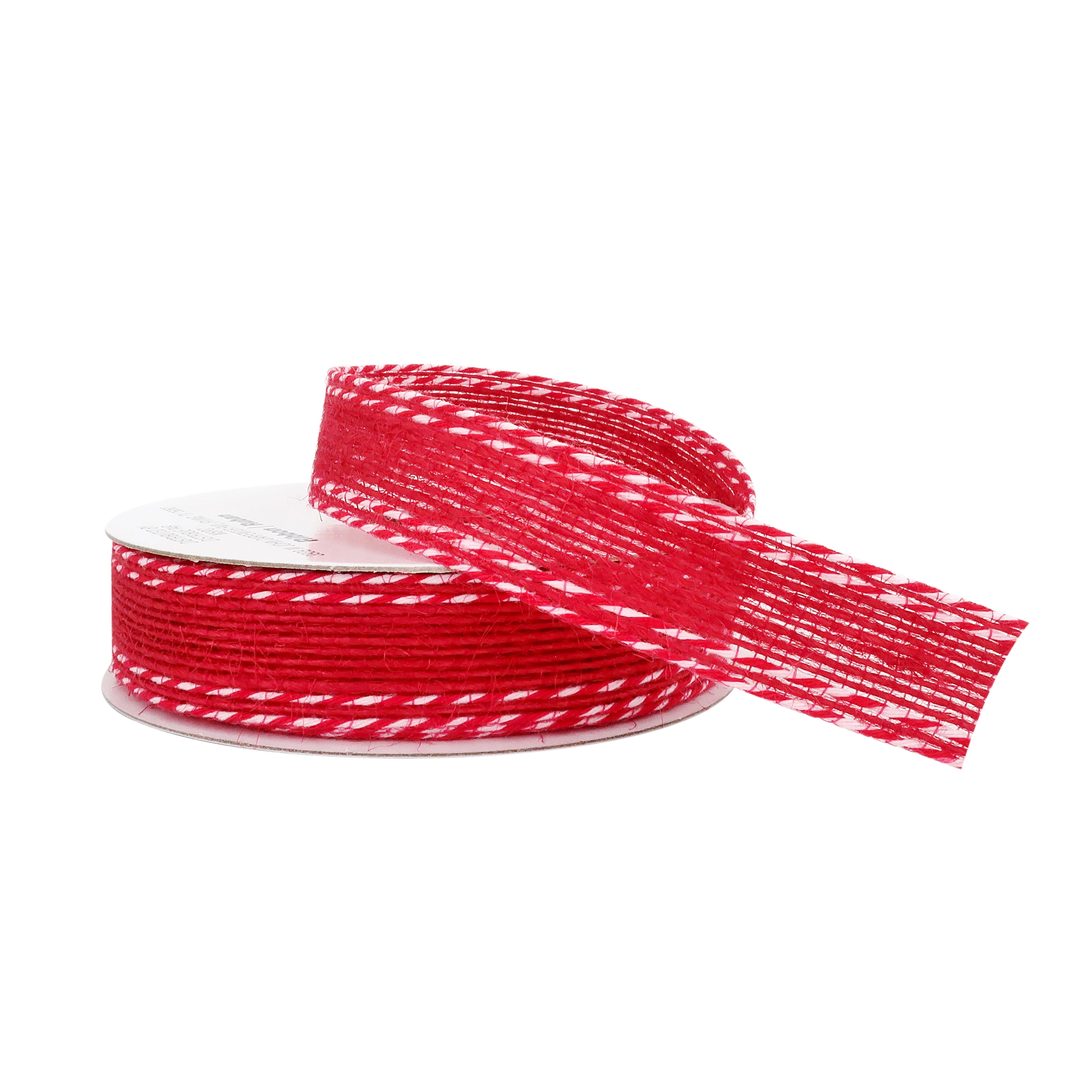 5/8" x 4yd. Red Jute Twist Edge Ribbon by Celebrate It – Non-Wired with ...