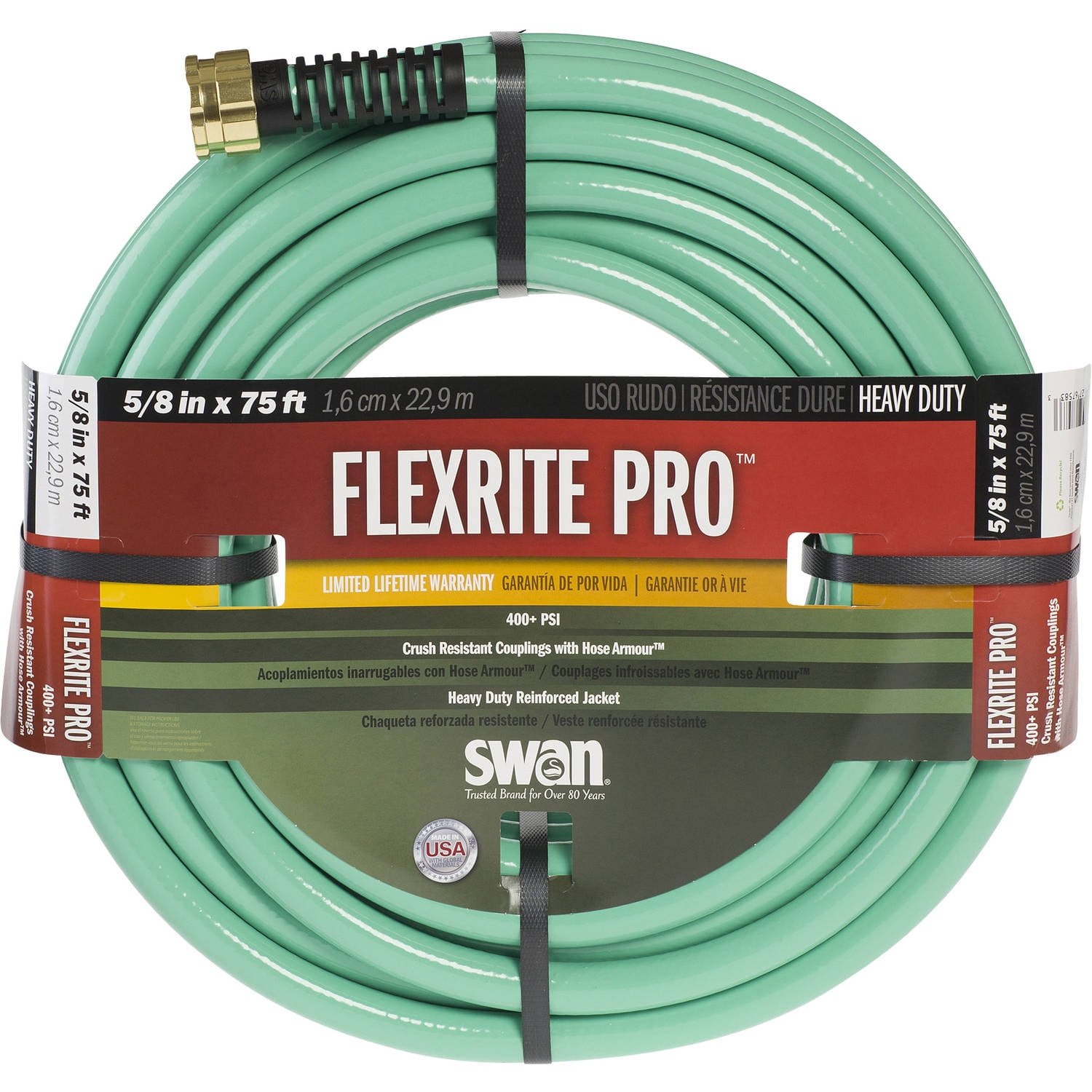 Swan FlexritePRO 0.625” x 75’ Heavy Duty Garden Hose - Walmart.com
