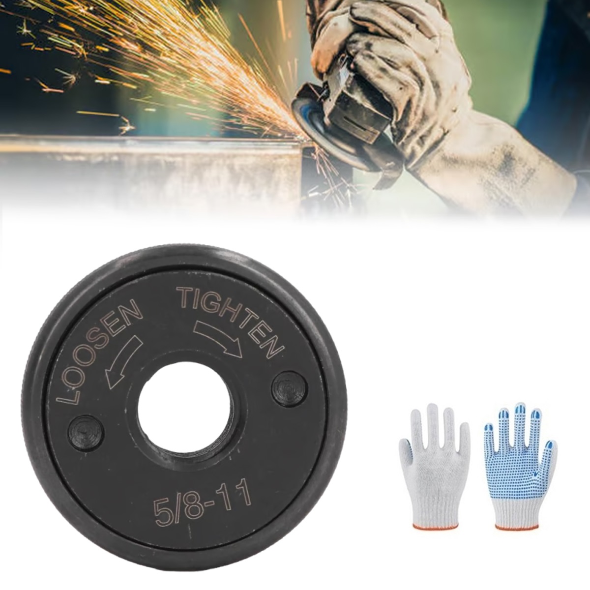 5/811 Angle Grinder Flange Nut, 2026 New Alloy Steel Non Slip Self ...