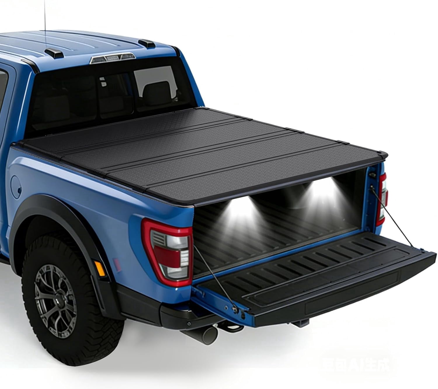 5.8FT Quad Fold Hard Truck Bed Tonneau Cover Aluminum Compatible with ...