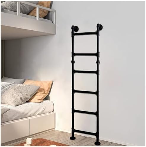 5.8FT Window Well Egress Ladder, High Loft Attic Bed Step Ladders, Wall ...