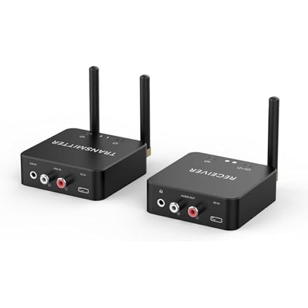 5.8GHz&5.2GHz Dual-Band Wireless Audio Transmitter Receiver for TV/PC ...