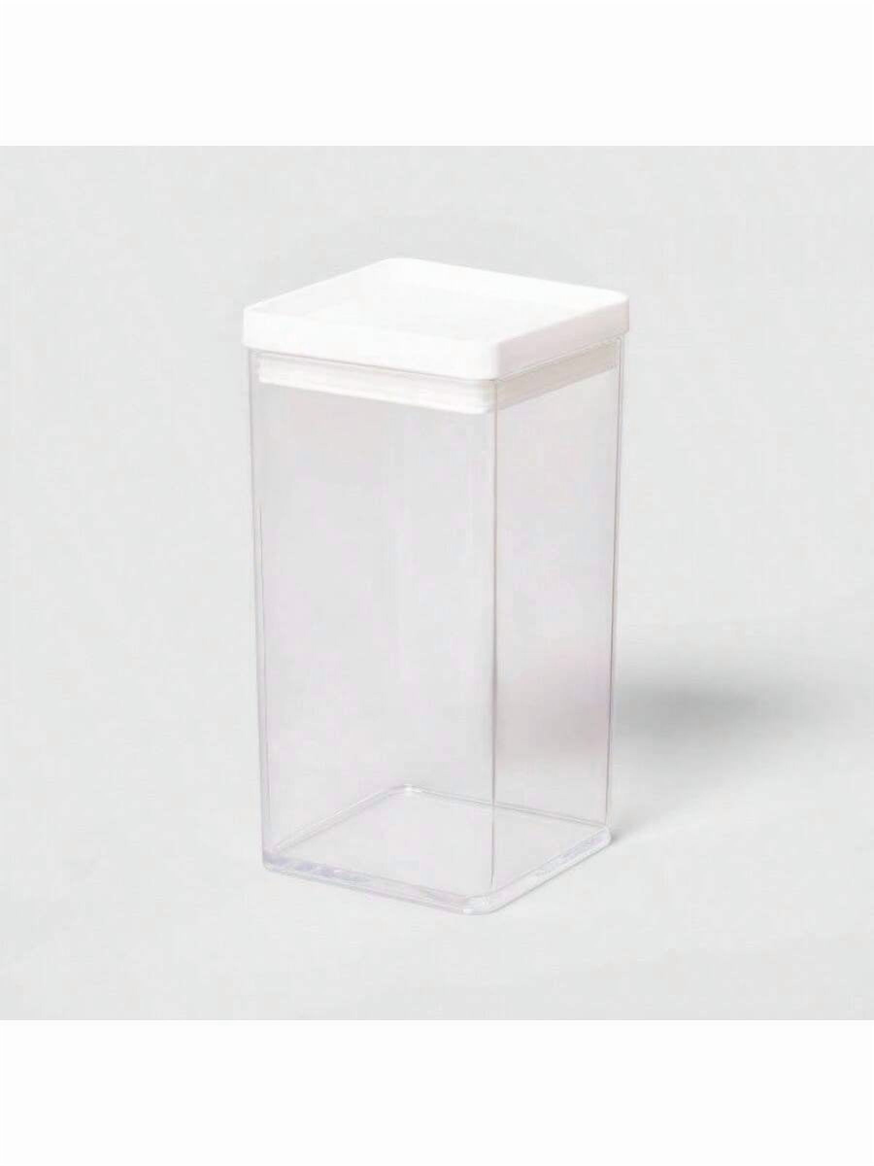5.8c Tall Square Plastic Food Storage Container : Stackable Jar, 47oz ...