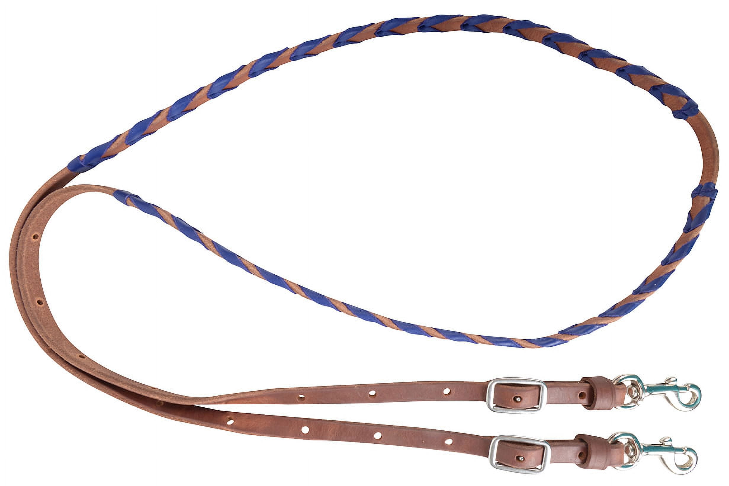5/8in Leather Barrel Reins w/Color Lace - Walmart.com