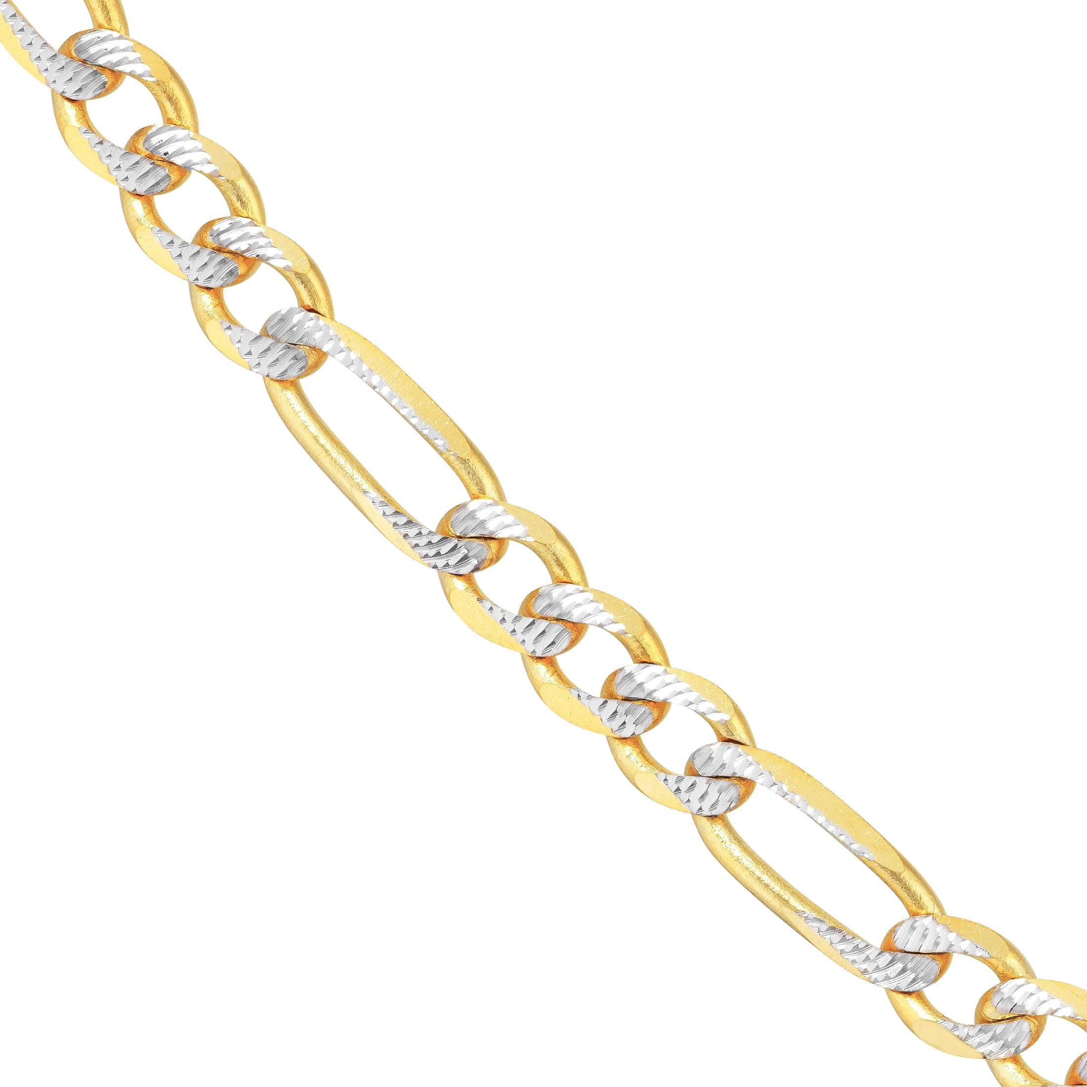 5.8mm Two-Tone Pave Figaro Chain with Lobster Lock - Walmart.com
