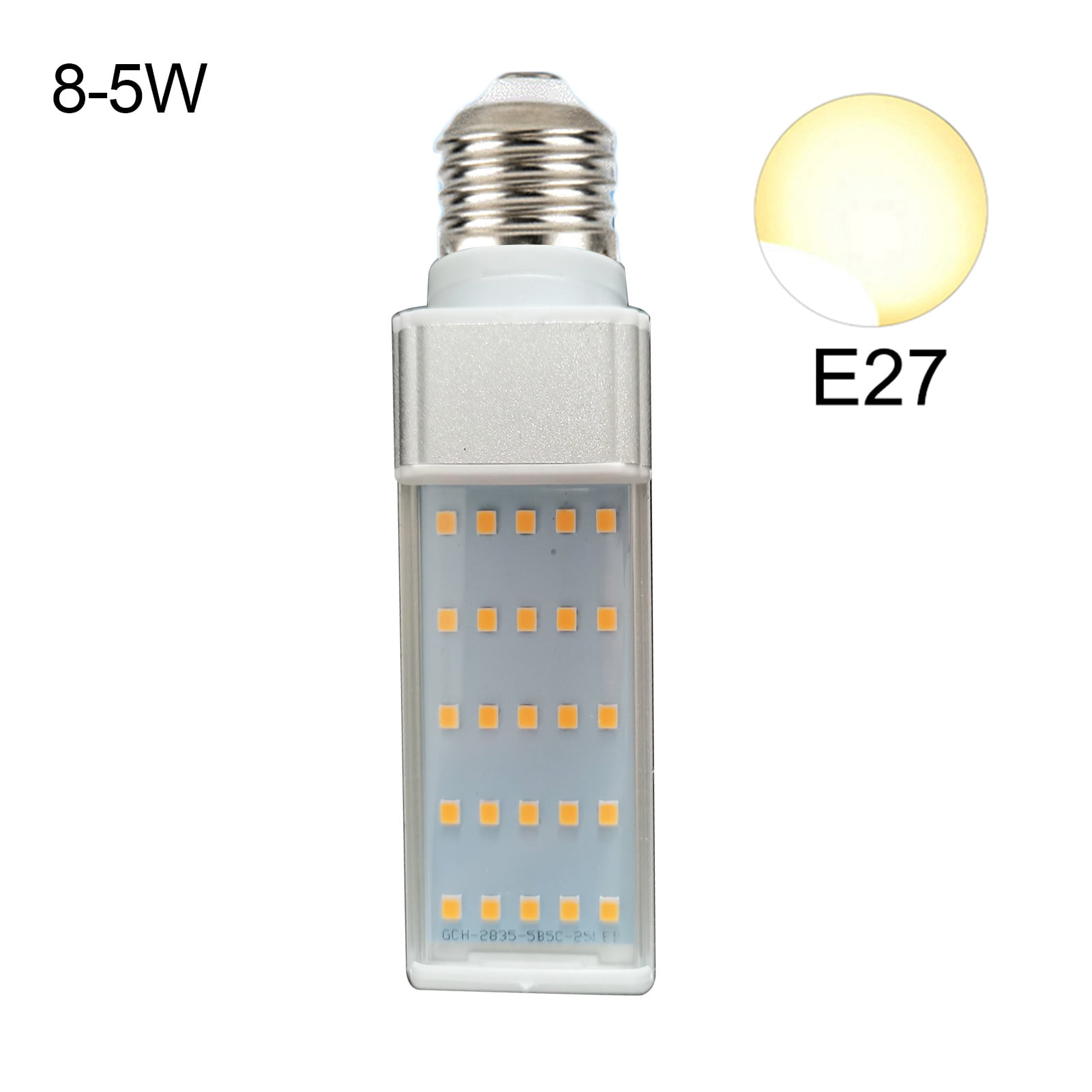 5/9/7W E27/G24/G23 2700/6500K 2835 Horizontal Plug Lamp LED Corn Bulb Spot Light - Walmart.com
