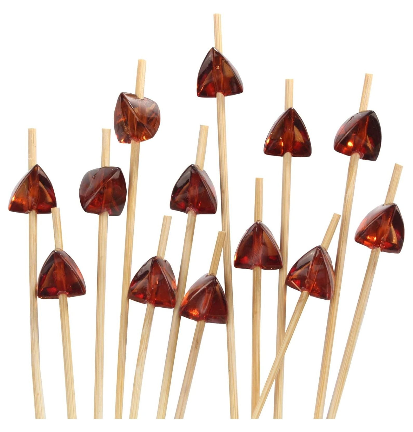 5.9" Decorative Coffee Gem End Bamboo Cocktail Fruit Sandwich Picks ...