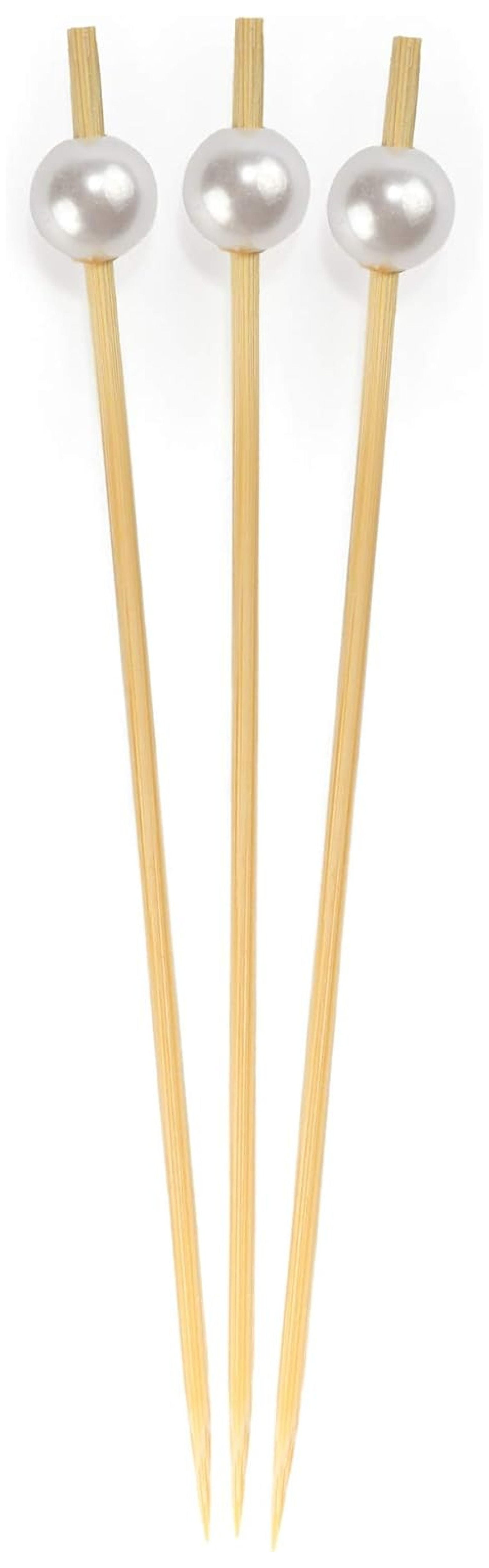 5.9" Decorative Pearl End Cocktail Fruit Sandwich Picks Skewers for ...