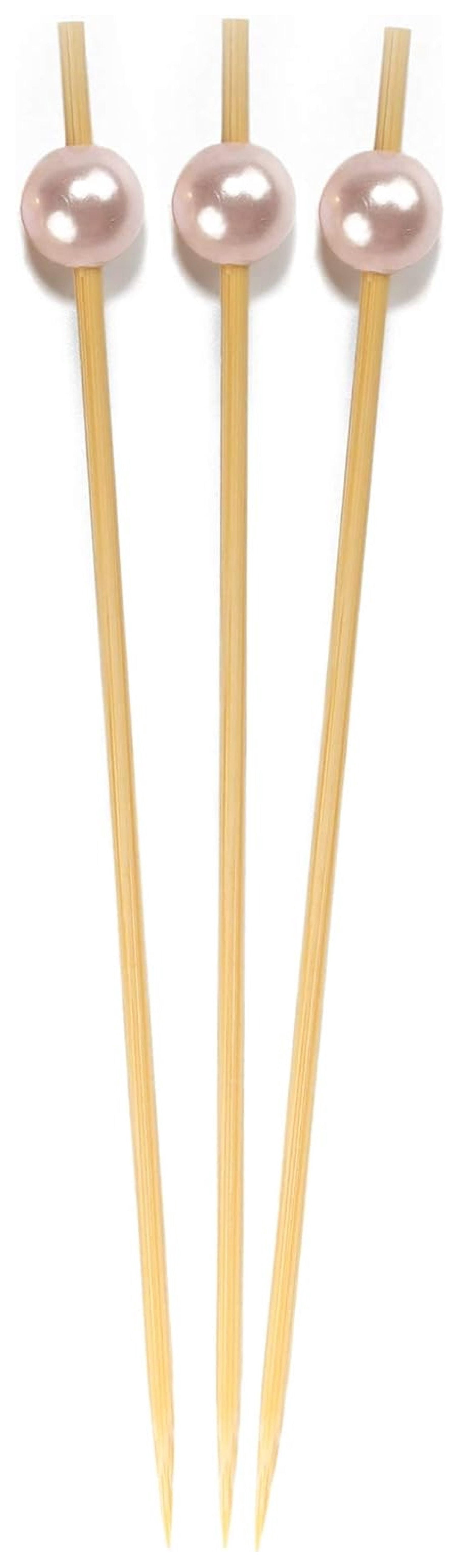 5.9" Decorative Pearl End Cocktail Fruit Sandwich Picks Skewers for ...