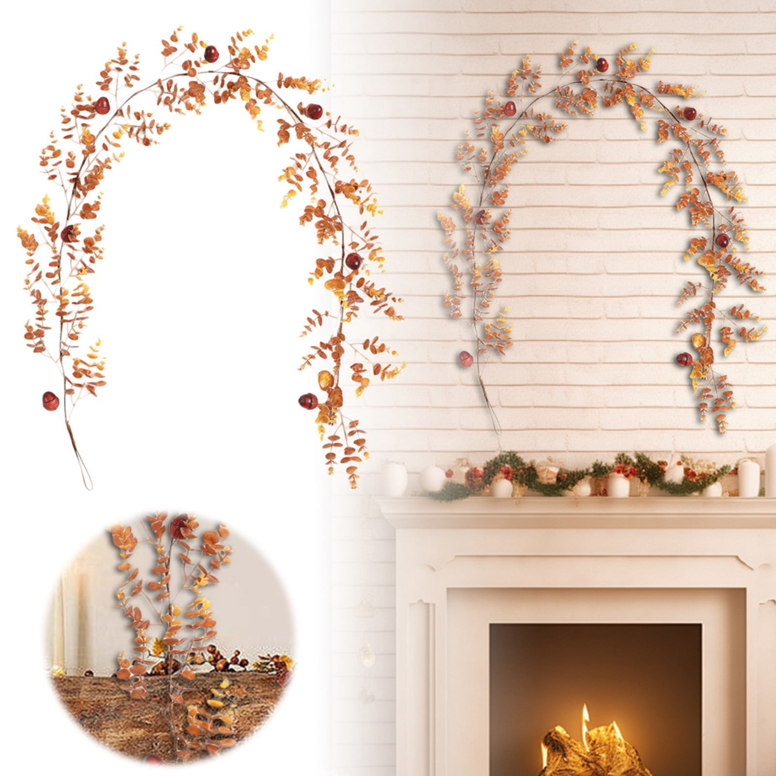 5.9 FT Autumn Acorns Garland - Artificial Fall Garland for Thanksgiving ...